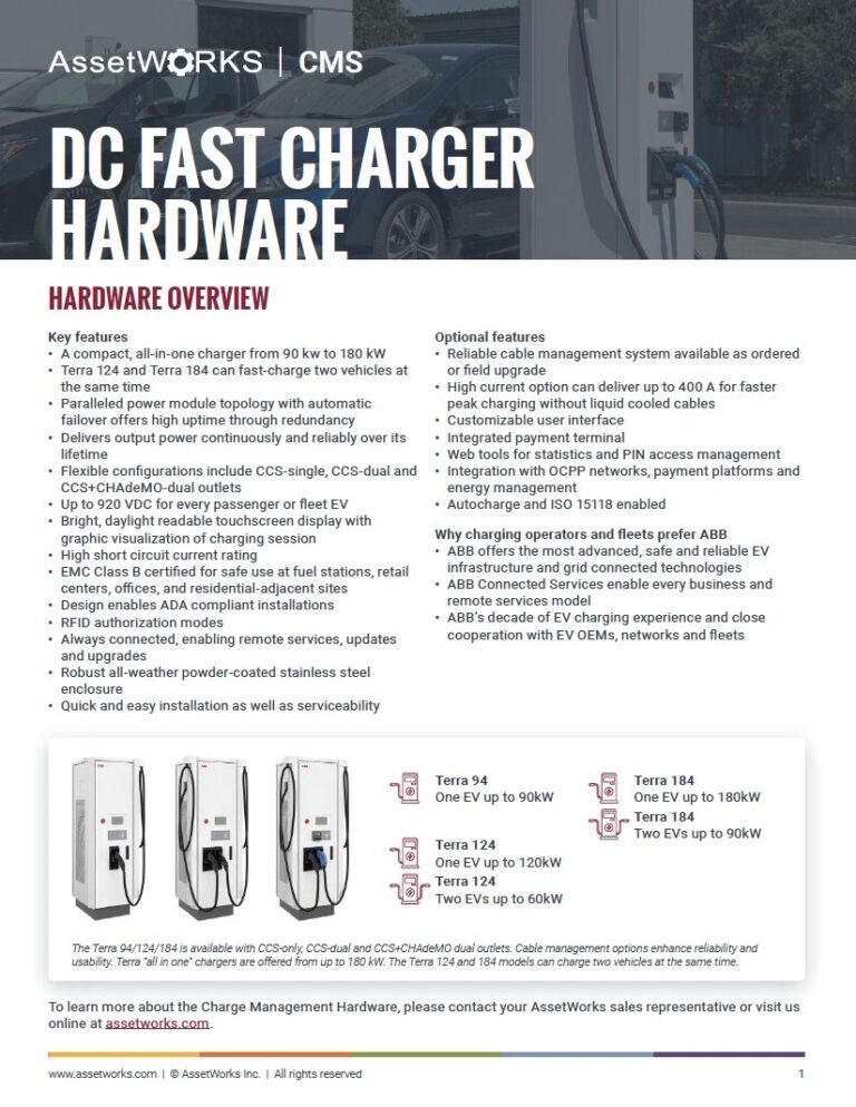 AssetWorks EV Charging Hardware Documentation - Fleet and Fuel Management