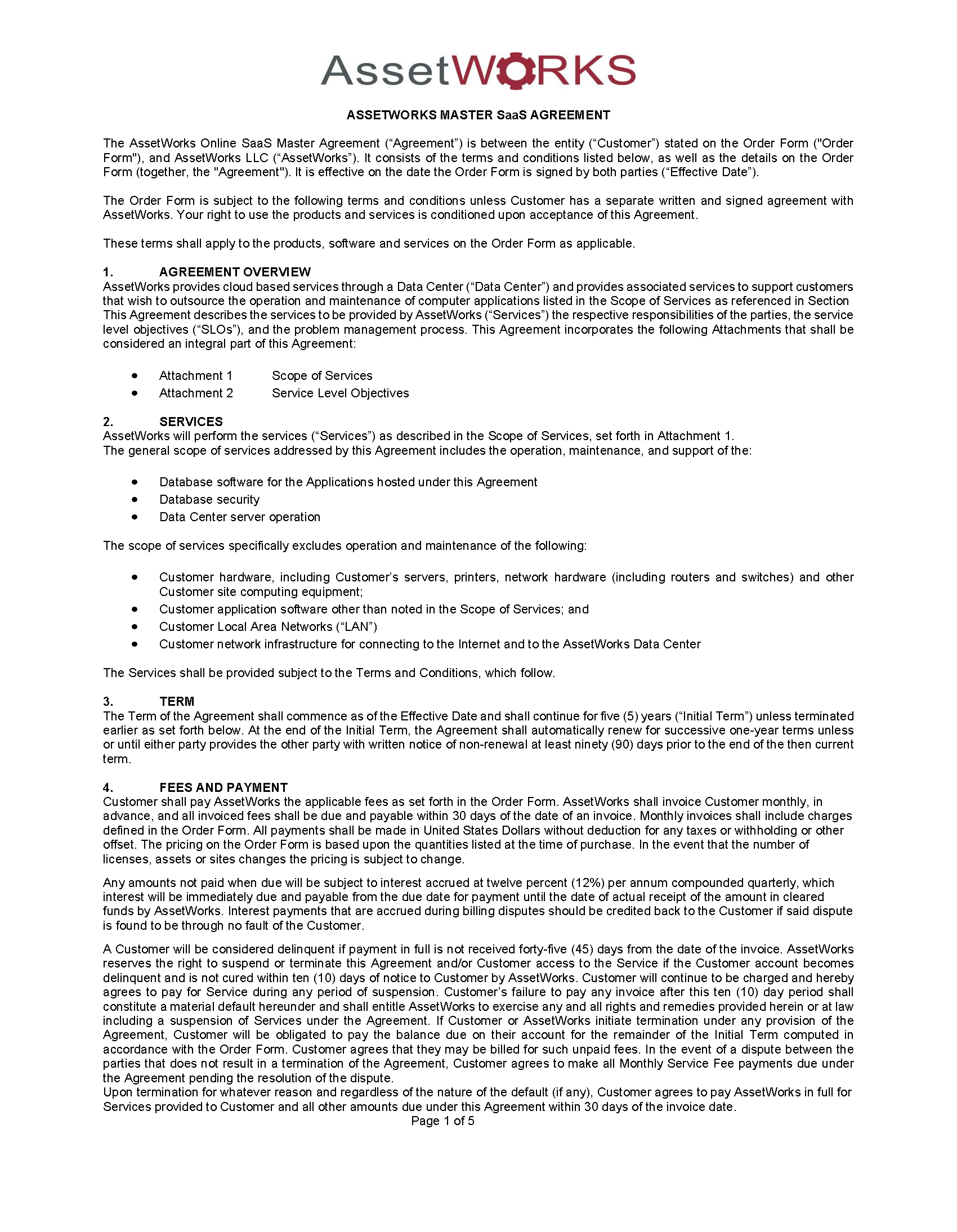 Terms and Conditions - AssetWorks